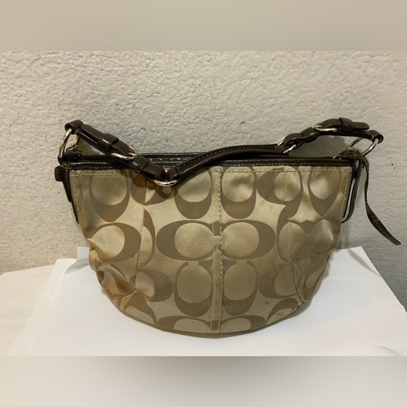 Coach | Bags | Coach 2675 Carley Soho Beige Brown Jacquard Patent ...